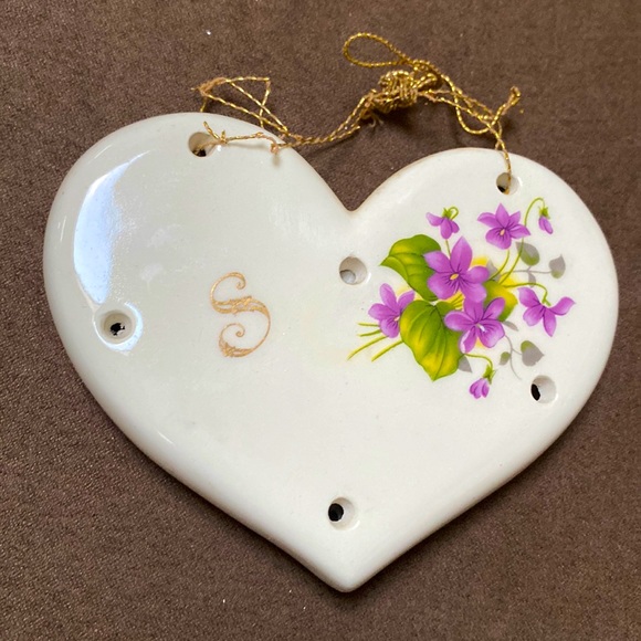 Bath | Initial S Porcelain Purple Flower Heart Shaped Sachet | Poshmark